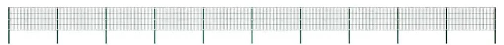 Plotový panel se sloupky železný 1730 x 80 cm zelený 278613