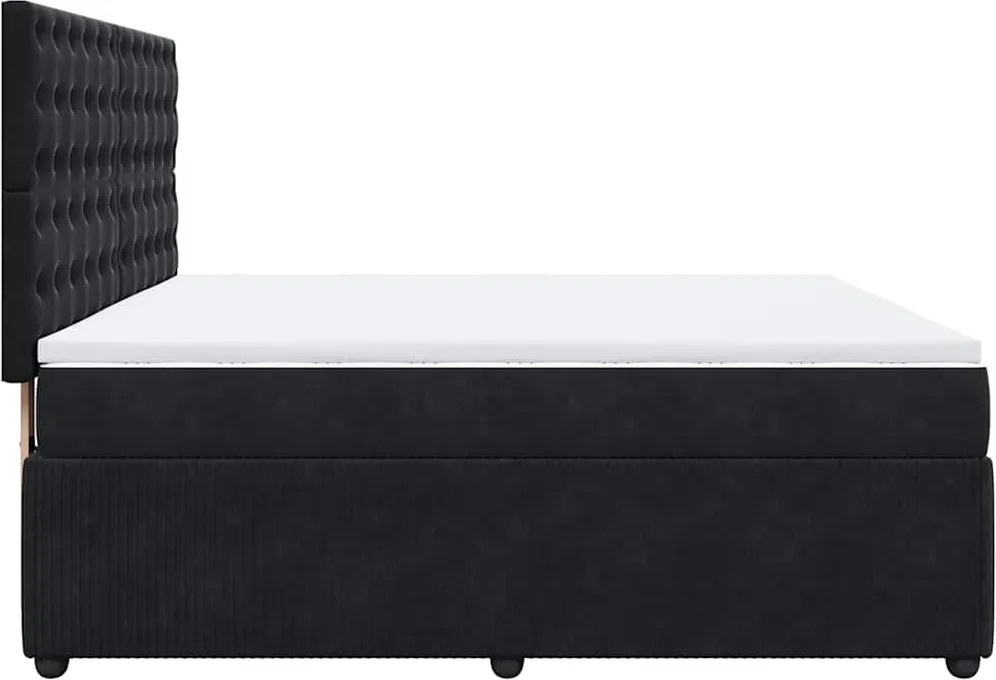 Box spring postel s matrací černá 180x200 cm samet 3292420