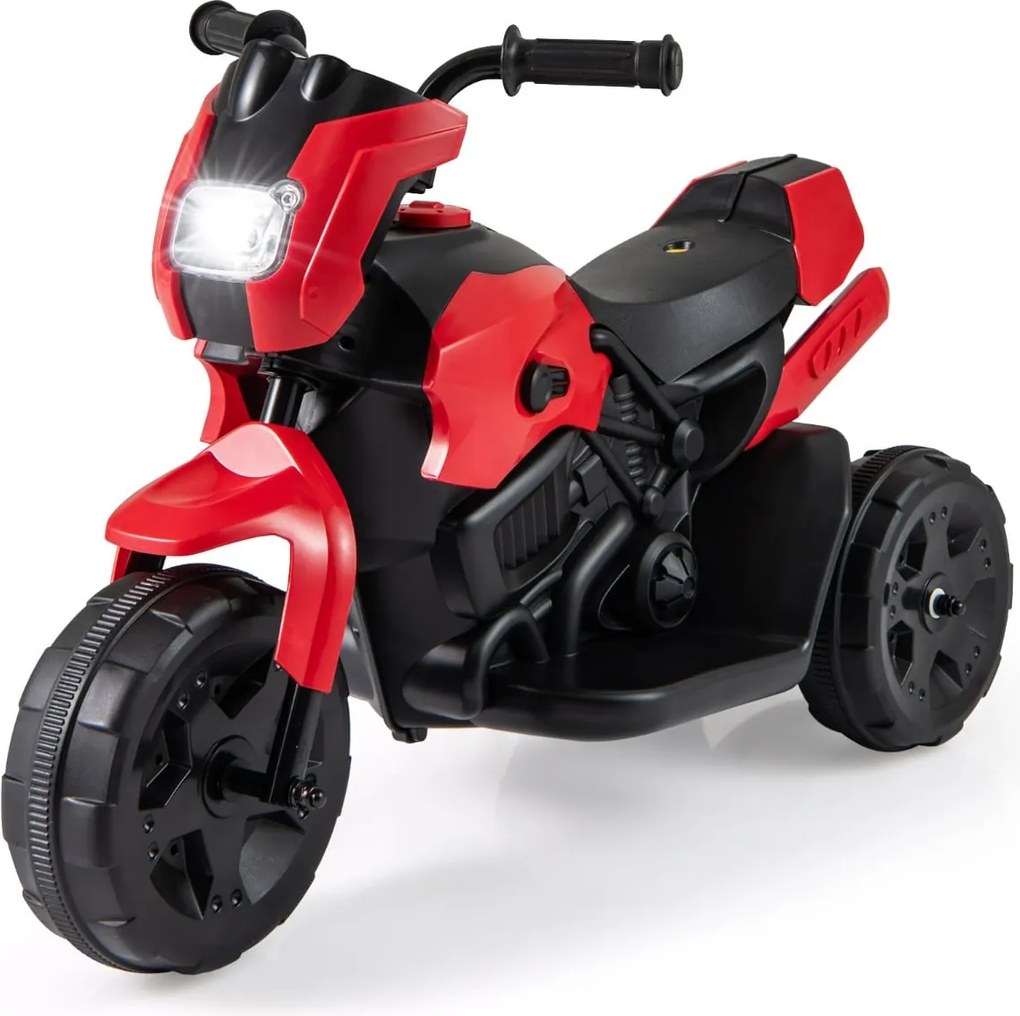 Costway 6 V Dětský motocykl 3-kolový elektrický motocykl s LED světlometem