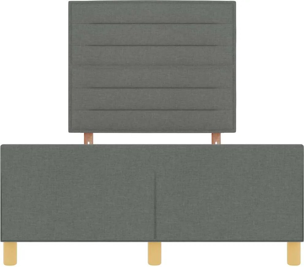 Rám postele s čelo Tmavě šedá 120 x 190 cm textil 3344635