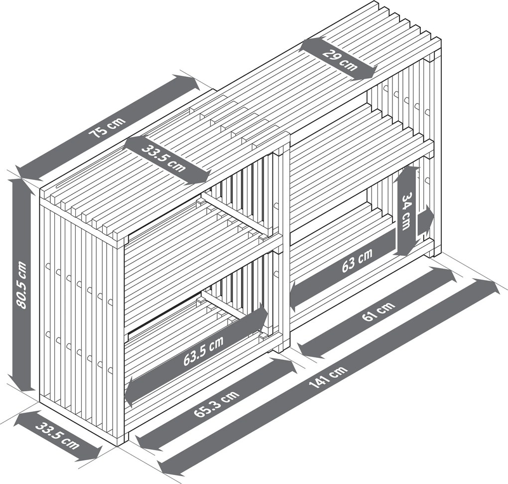 Tchibo - Výsuvná odkládací skříňka »Fleksibel« - barva: hnědá