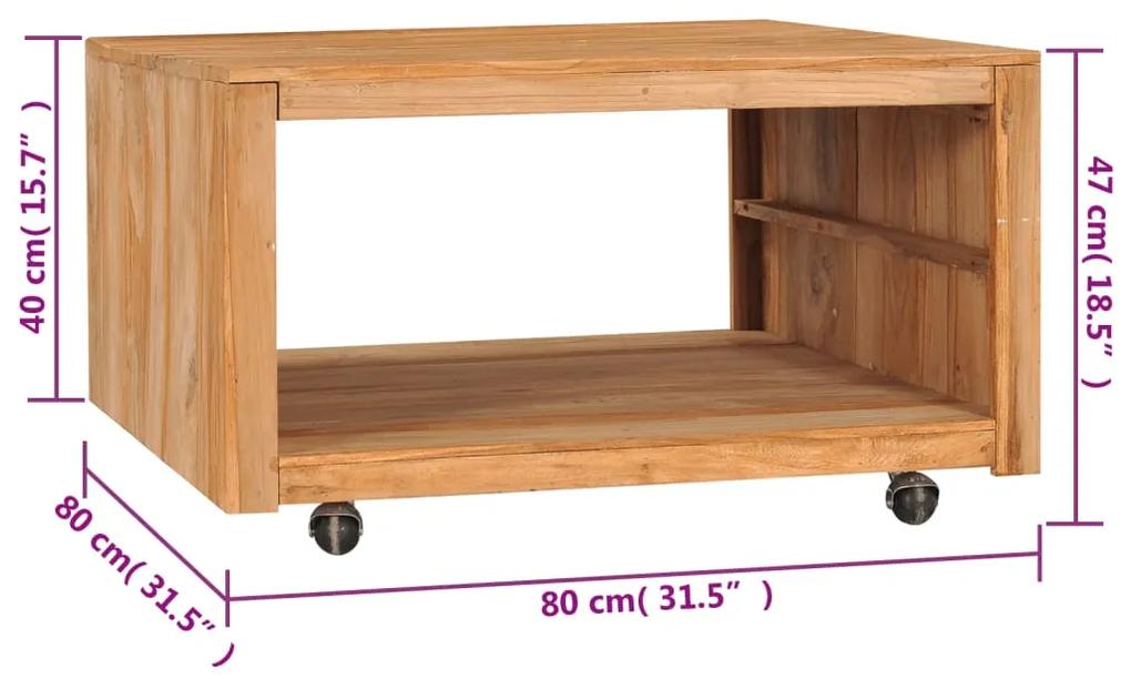 Konferenční stolek 80 x 80 x 40 cm masivní teakové dřevo - Default Title