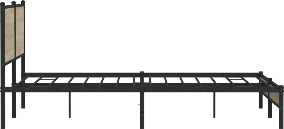 Kovový rám postele bez matrace dub sonoma 200 x 200 cm 3301394