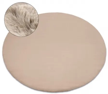 Kulatý koberec BUNNY taupe, béžový, imitace králíčí kožešiny velikost kruh 140 cm | krásné koberce cz