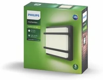 Philips 17394/93/P3 Petronia Venkovní nástěnné LED svítidlo 19 cm, antracit