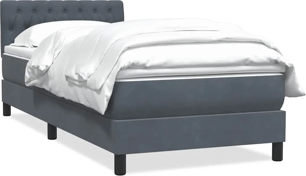 Box spring postel s matrací tmavě šedá 80x220 cm samet 3316522