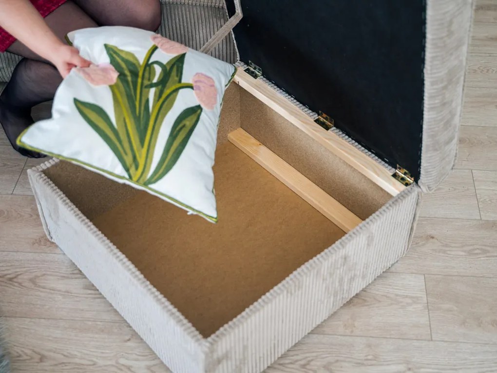 Taburet SMART COSARO XL s úložným prostorem 71x71 cm, mentolový