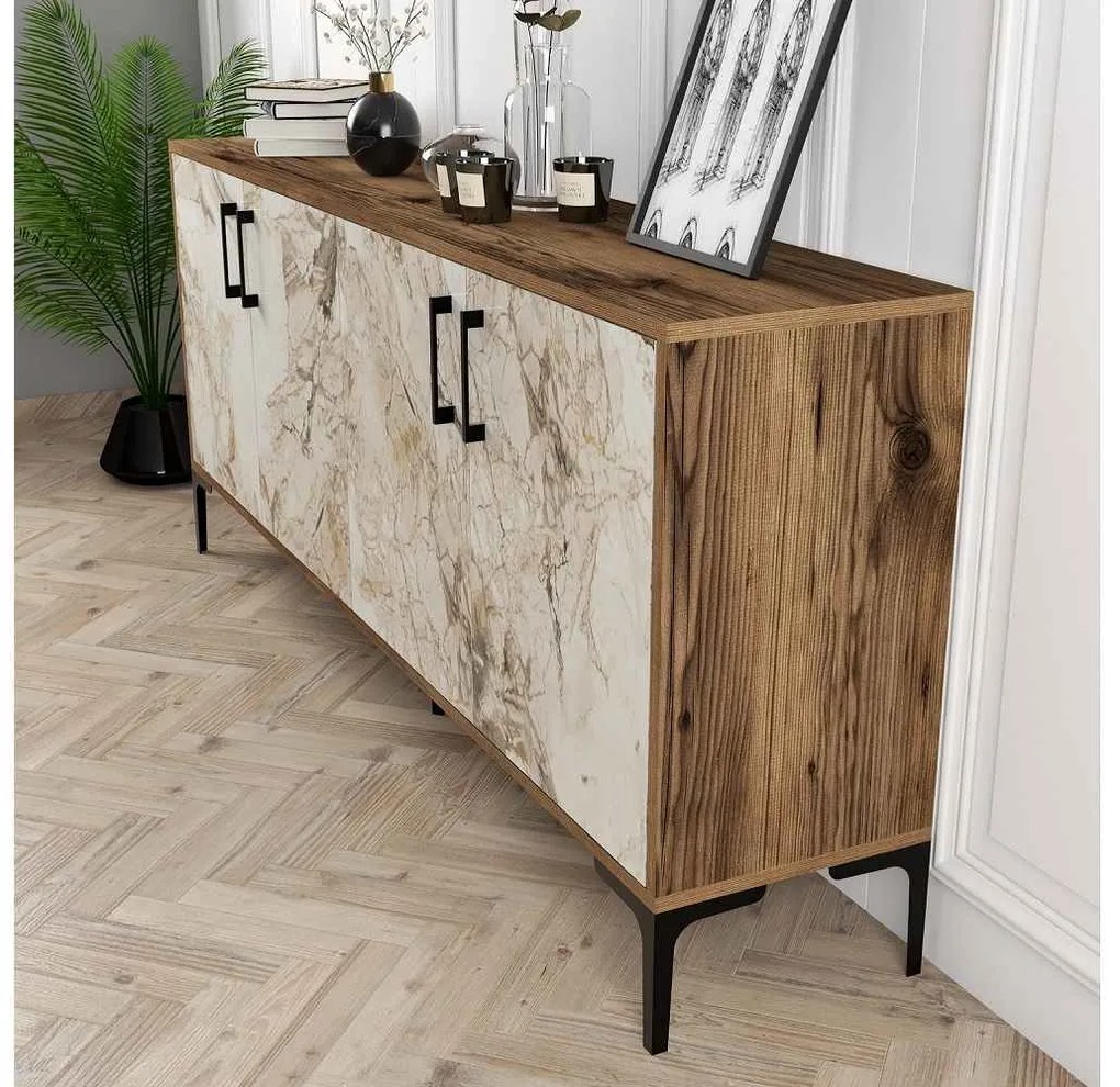 Designová komoda Harsha 180 cm vzor mramor