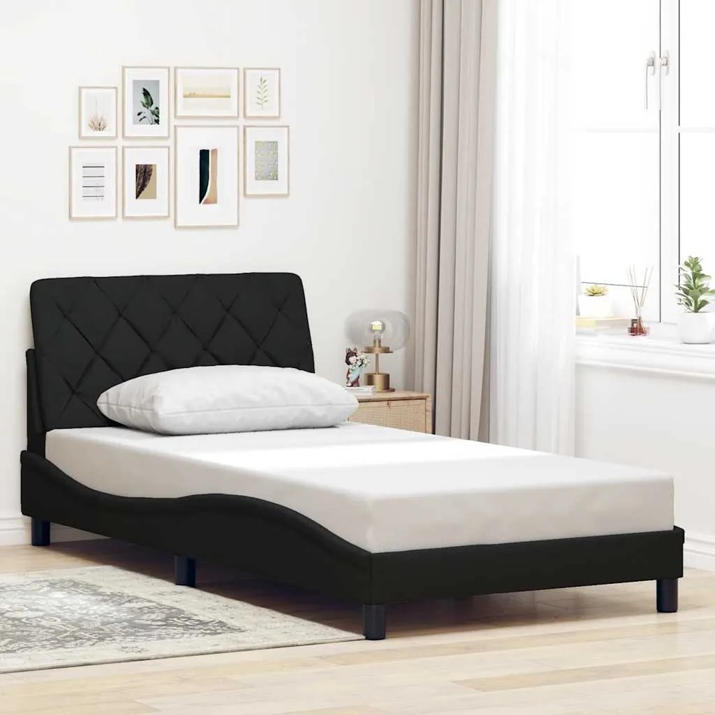 Rám postele bez matrace černý 100 x 200 cm textil 3310582
