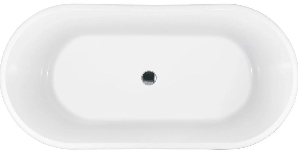 Rea Milano, volně stojící vana 152x73 cm se sifonem a zátkou click-clack, bílá, REA-W2000