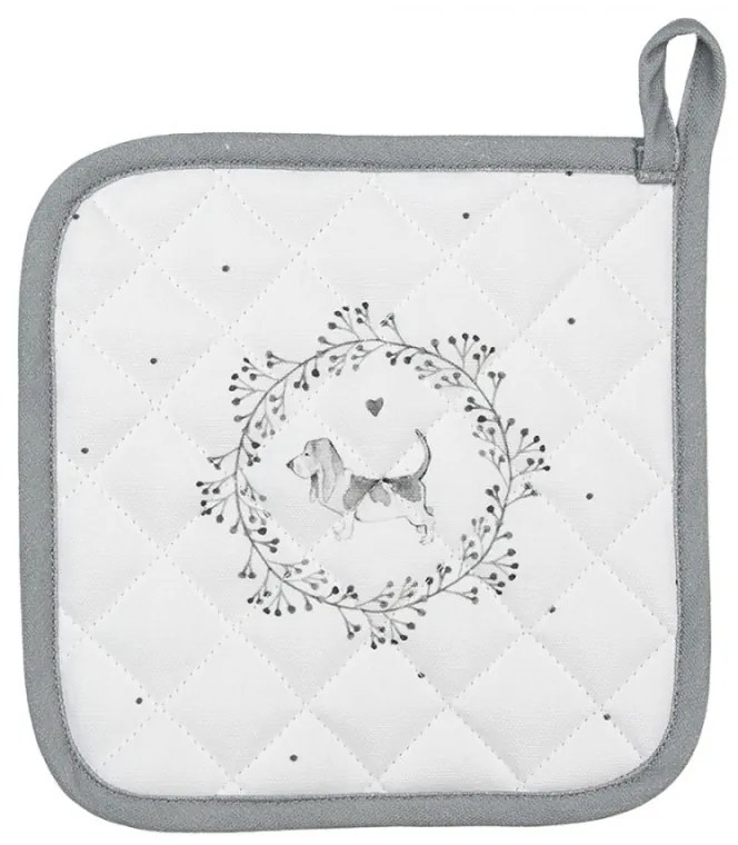 Bavlněná chňapka / podložka pod hrnec s motivem pejsků Lovely Grey Dogs – 20x20 cm
