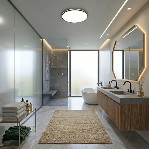 LED Stropní svítidlo HUGO LED/21/32/42W/230V 3000/4000/6500K pr. 45 cm IP54 čer.