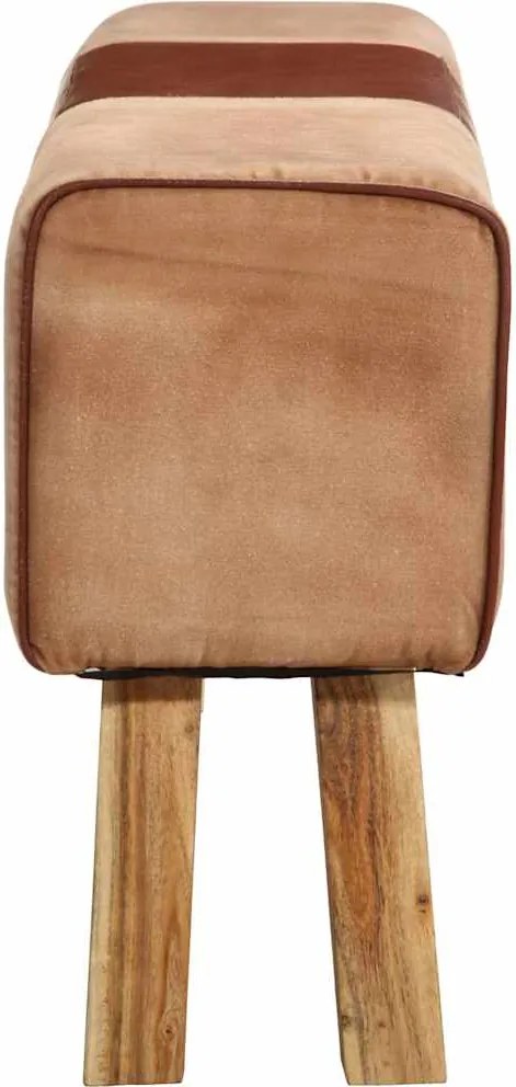 Lavice gymnastický kůň 160 cm hnědá pravá kůže a mangovník 320608
