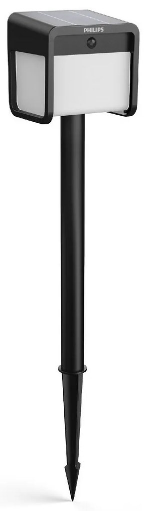 Philips Ezra UltraEfficient solární LED sloupek se senzorem černá, 1,8 W, 250/25 lm, 3000 K