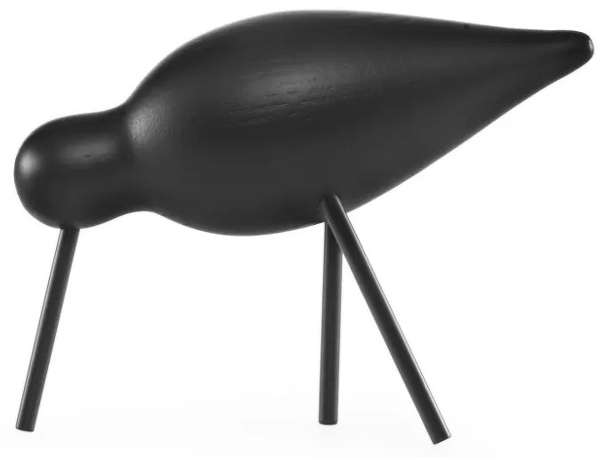 Normann Copenhagen Dřevěný ptáček Shorebird, střední, černý