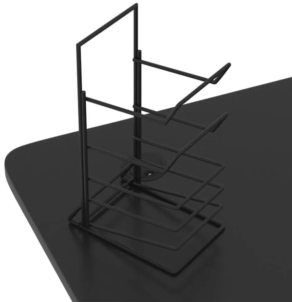 Petromila Herní stůl s LED a nohami ve tvaru Z černý 110 x 60 x 75 cm