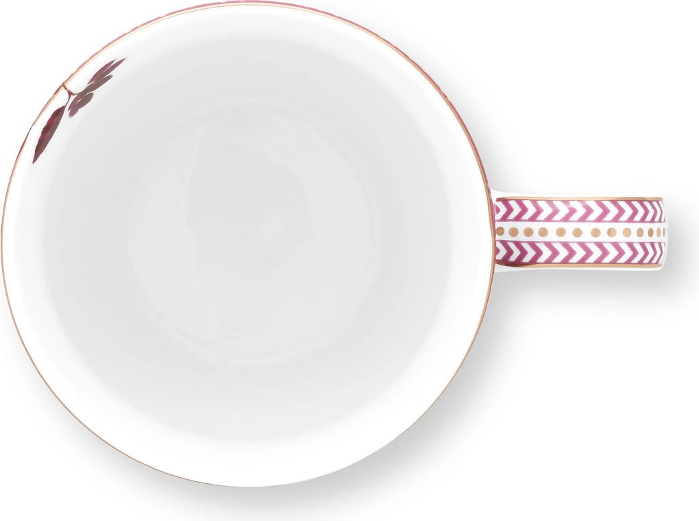 Pip Studio Jolie Flowers hrnek 350ml, růžový (hrnek z tenkostěnného porcelánu)