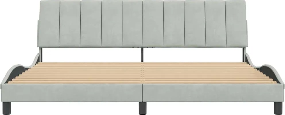 Rám postele bez matrace Hanko světle šedý 200 x 200 cm samet 3207867