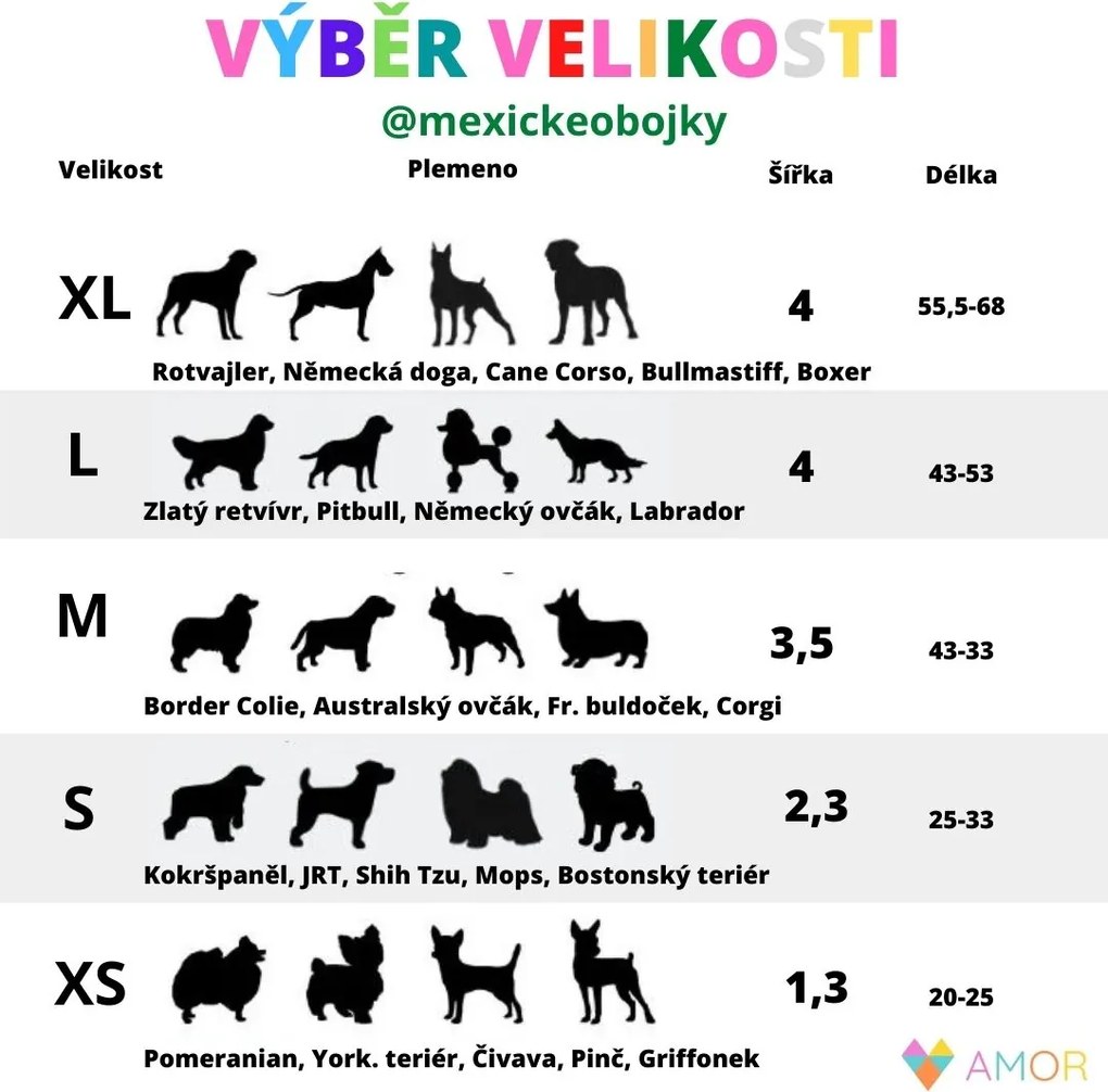 Kožený mexický obojek L