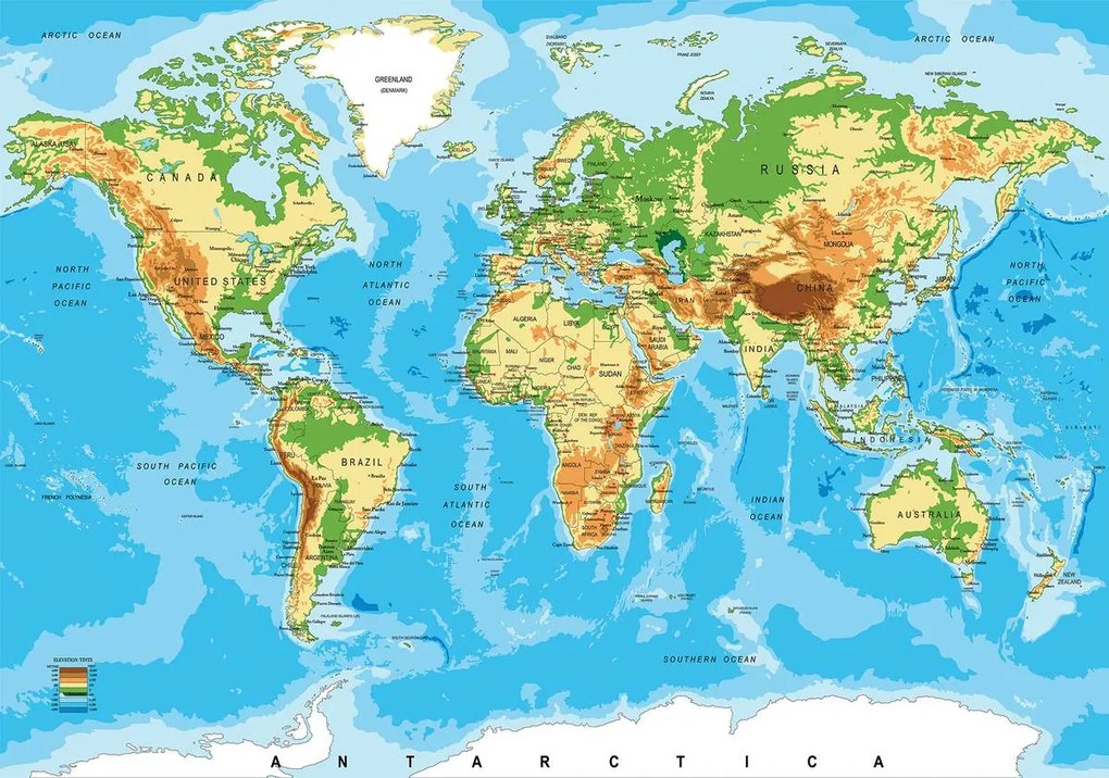 Fototapeta - Mapa světa (254x184 cm)