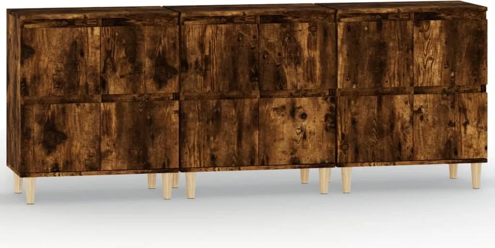 Příborníky 3 ks kouřový dub 60 x 35 x 70 cm kompozitní dřevo 3185772