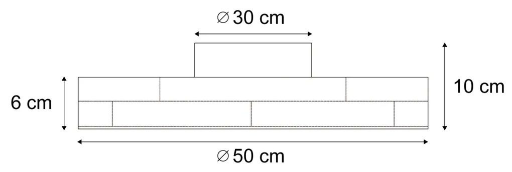 Skandinávské stropní svítidlo dřevěné 50 cm vč. LED stmívatelné - Pecker