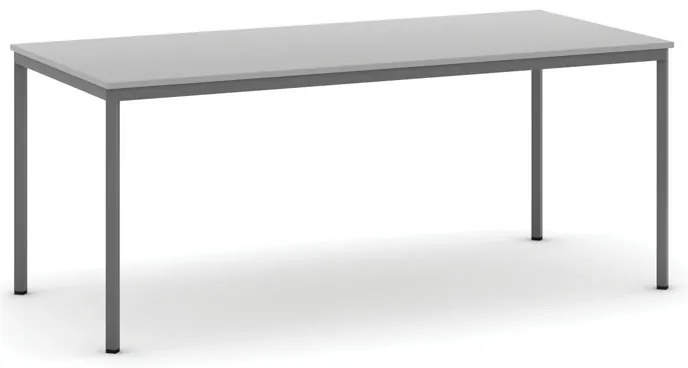 Jídelní stůl, 180x80 cm, tmavě šedá podnož, šedá