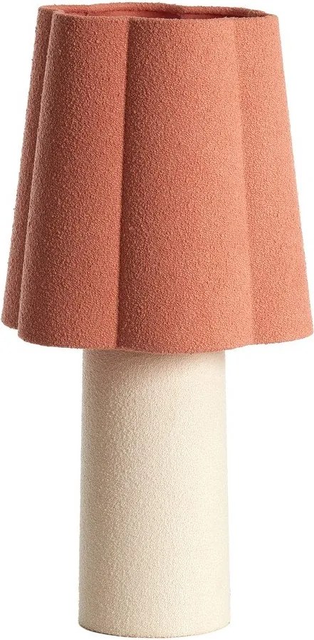 Stolní lampa v lososové barvě/krémová s textilním stínidlem (výška 50 cm) Musaby – Light & Living