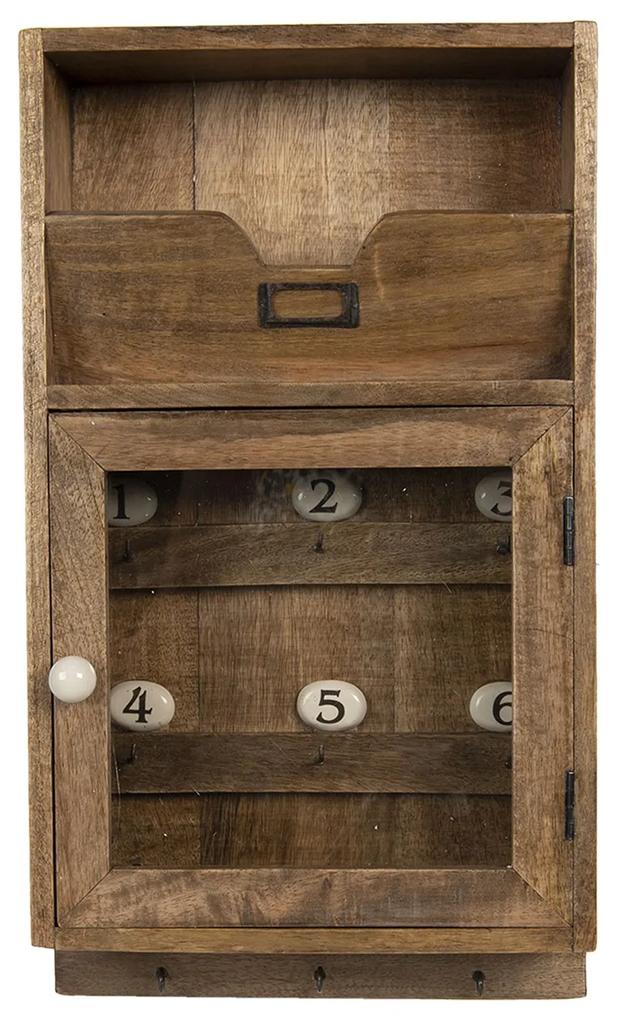 Dřevěná skříňka na klíče Carisa - 25*9*44 cm