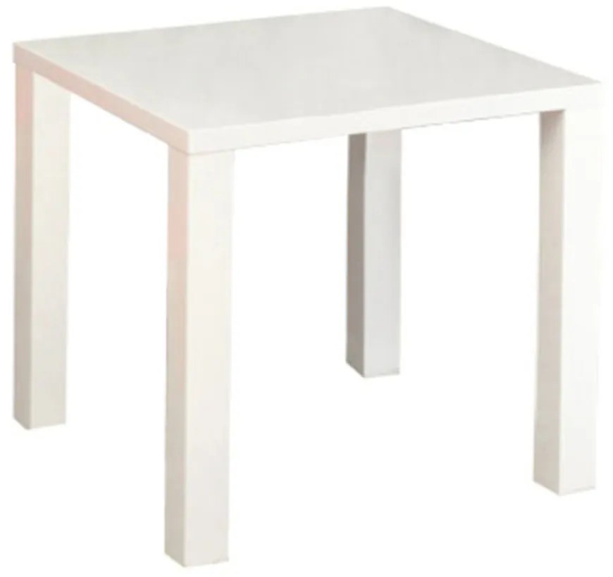 Jídelní stůl, bílá vysoký lesk HG, 80x80 cm, ASPER NEW TYP 5