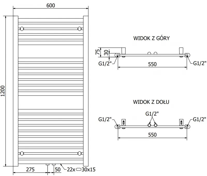 Mexen Hades, elektrické topné těleso 1200 x 600 mm, 900 W, černá, W104-1200-600-2900-70
