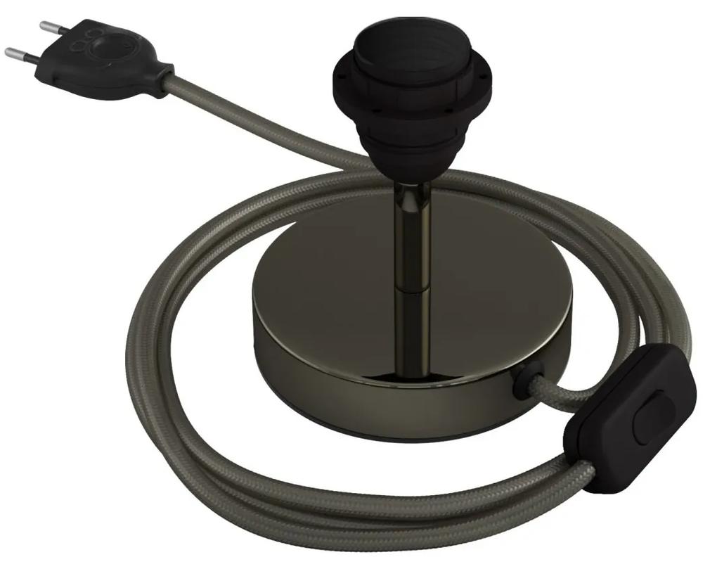 creative cables Kovová stolní lampa Alzaluce pro stínidlo Velikost: 15 cm, Barva: Černá Perleť