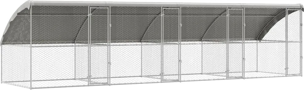Psí kennel 4 ks Stříbrná 8 x 2 x 2 m Pozinkovaná ocel 3368327