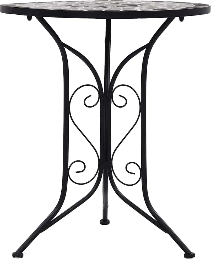 3dílný mozaikový bistro set keramický šedý 279690