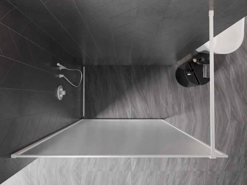 Mexen, Mexen Kioto-XF sprchová stěna s rámem 60 x 202 cm, matná 10 mm, bílá - 800-060-104-20-30-X