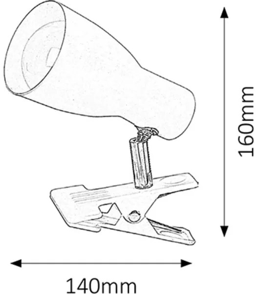 Rabalux 6026 - Bodové svítidlo na klip EBONY 1xE27/20W/230V