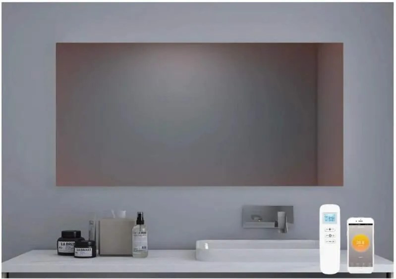 Zrcadlový infrapanel ByeCold 700 W, 120 × 60 cm, WiFi, 17,5 m³