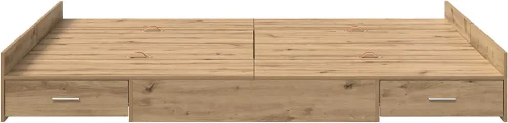 Rám postele s úložným prostorem Artisanový dub 140 x 190 cm 3335316