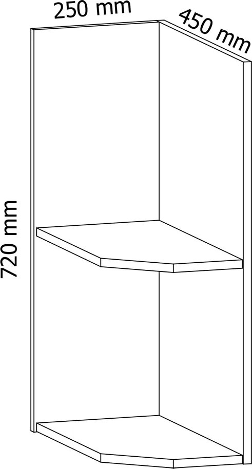 ASPEN gr | dolní regál D25PZ koncový | 25 cm | LEVÁ | bílá
