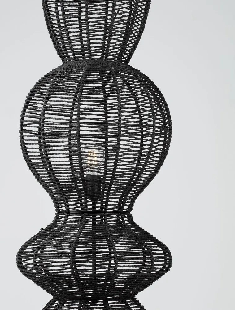 Matně černá provazová stojací lampa (výška 136 cm) Breena – Nova Luce