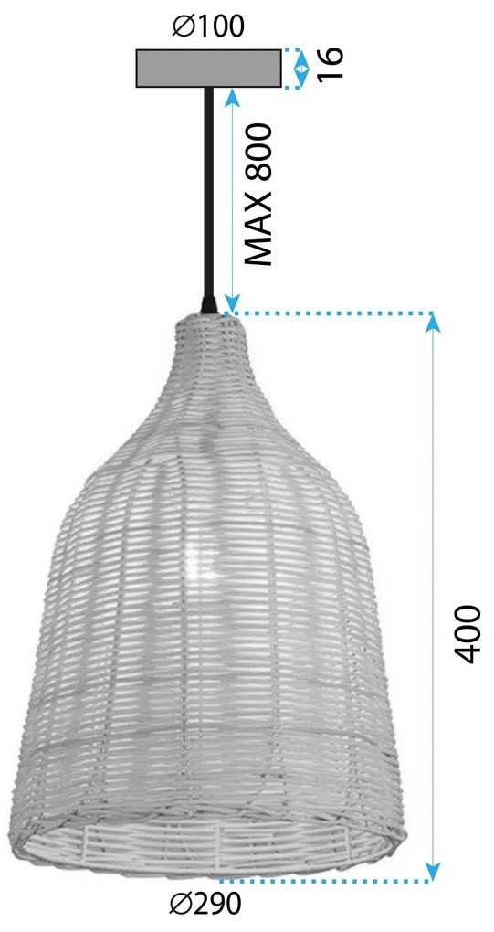 Toolight Natural, stropní závěsné svítidlo 1xE27 APP1646-1CP, přírodní hnědá, OSW-05114