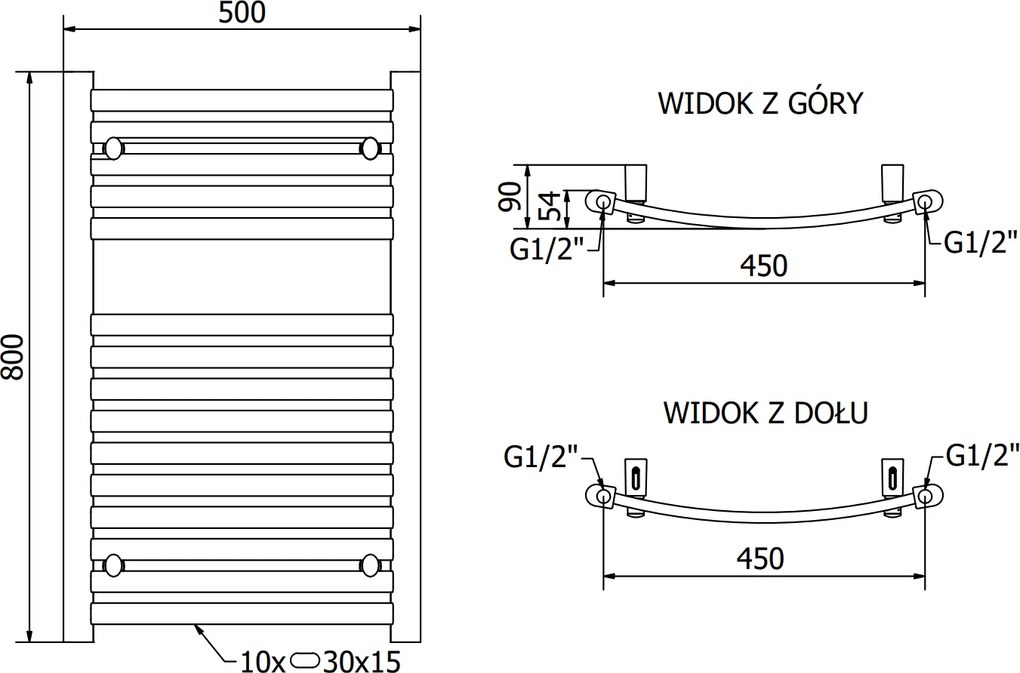 Mexen Helios, elektrické topné těleso 800 x 500 mm, 600 W, bílá, W103-0800-500-2600-20