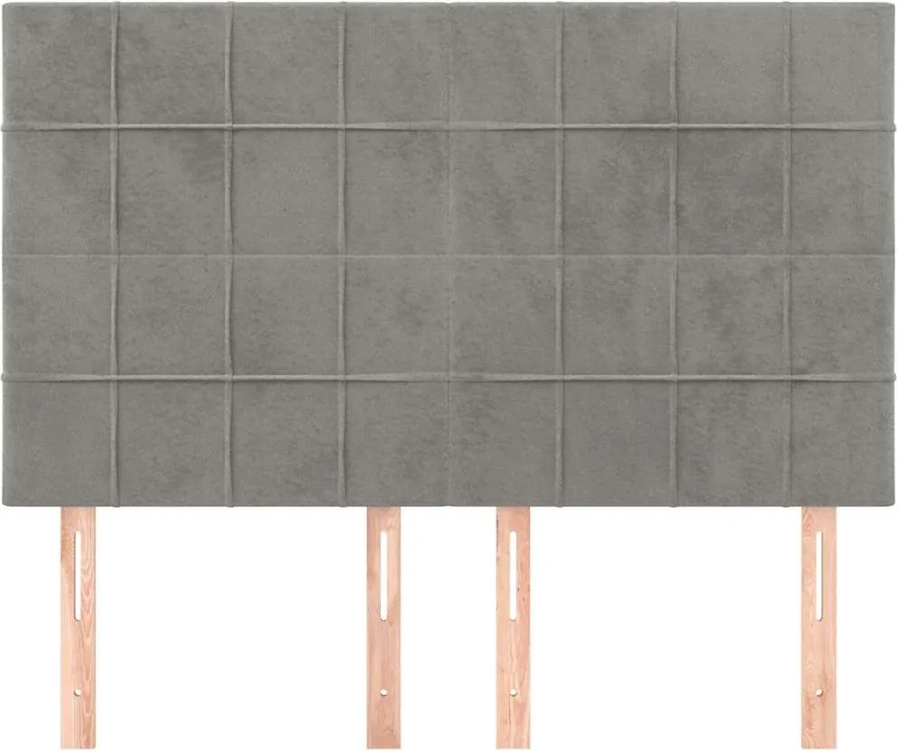 Čelo postele světle šedé 144x5x118/128 cm sametové 3116380