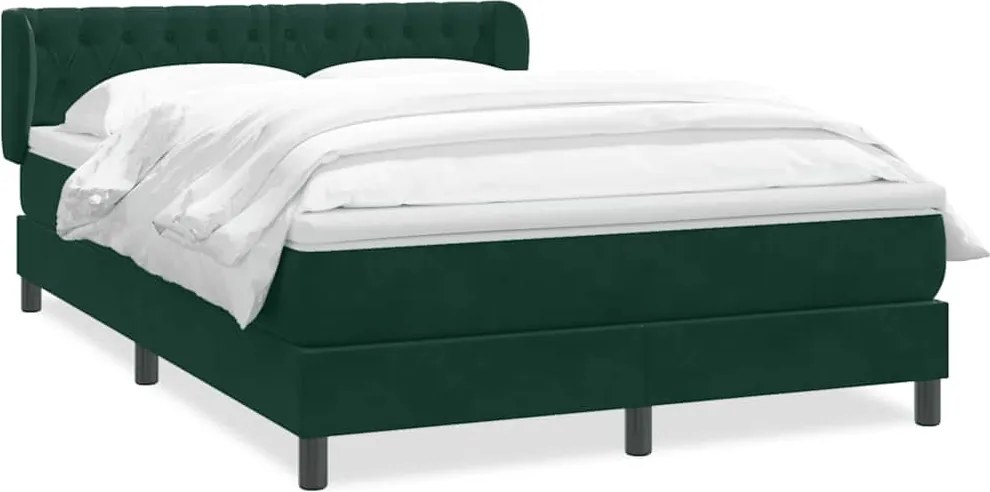 Box spring postel s matrací tmavě zelená 160x220 cm samet 3317826