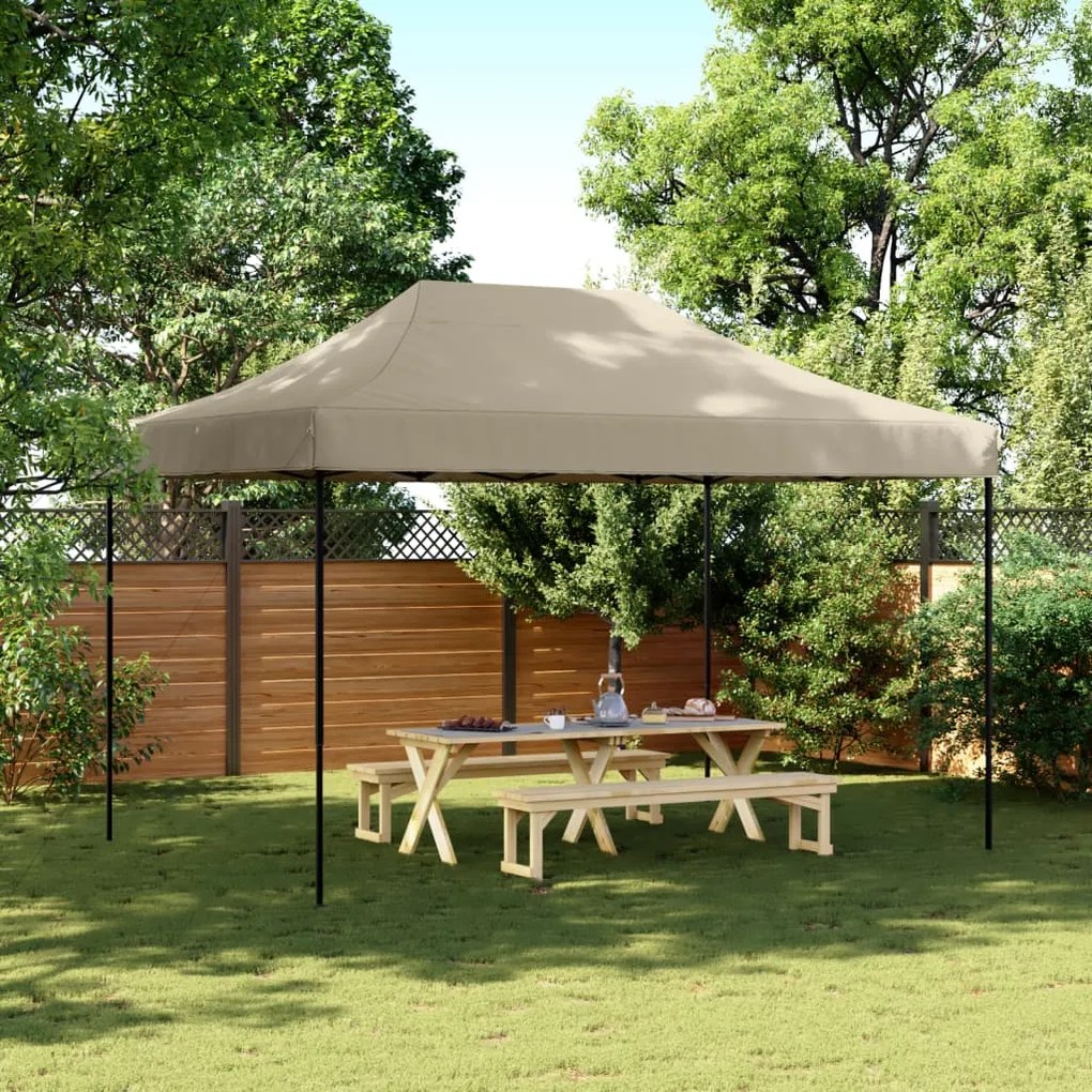 Skládací party stan pop-up taupe 410 x 279 x 315 cm