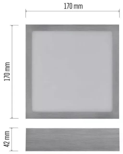 Emos lighting LED přisazený panel NEXXO 17cm, 12,5W, CCT, čtvercový Barva: Stříbrná