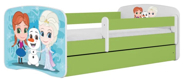 Dětská postel Babydreams Sněhové princezny zelená
