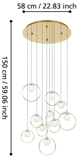 Eglo 390345 - LED Stmívatelný lustr na lanku PORTOCOLOM 10xLED/3W/230V pr. 58 cm