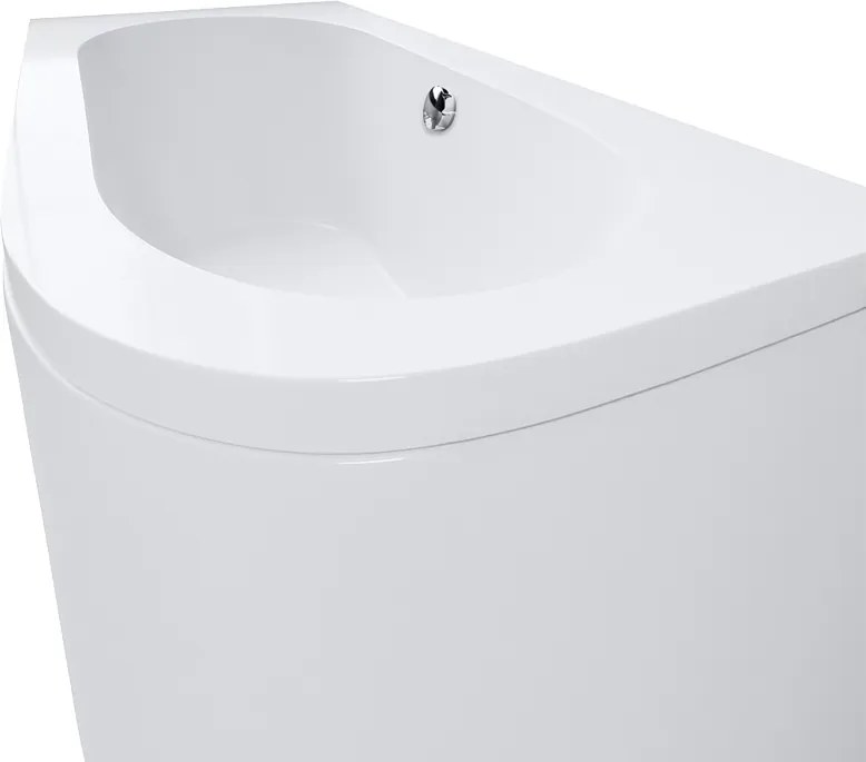 BPS-koupelny Akrylátová asymetrická vana s krycím panelem HYD-EBI140L 140x75 cm LEVÁ, bílá