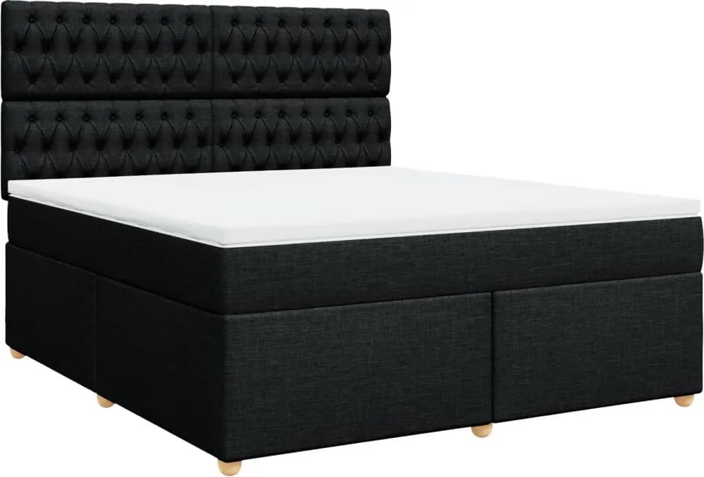 Box spring postel s matrací černá 180x200 cm textil 3291368